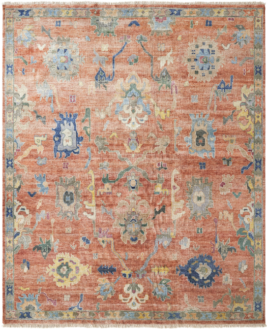 Classic Traditional Spice Multi Wool Silkette Hand Knotted Yafah 13338